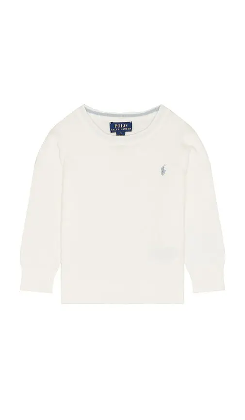 Polo Ralph Lauren Long Sleeve Cotton Cable Knit Crewneck Sweater In White - Deckwash White
