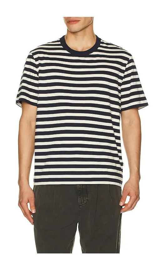 Nn07 Pedro Tee In Navy - Navy Stripe