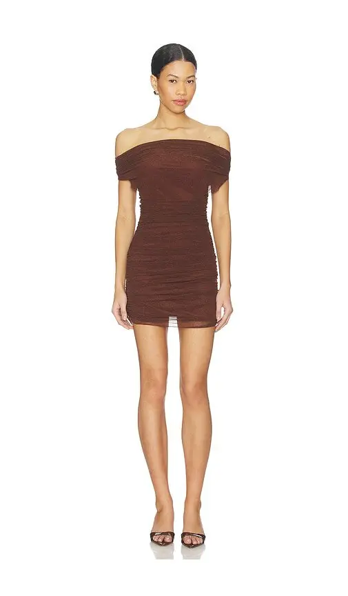 LOVERS AND FRIENDS Katie Mini Dress In Brown - Espresso