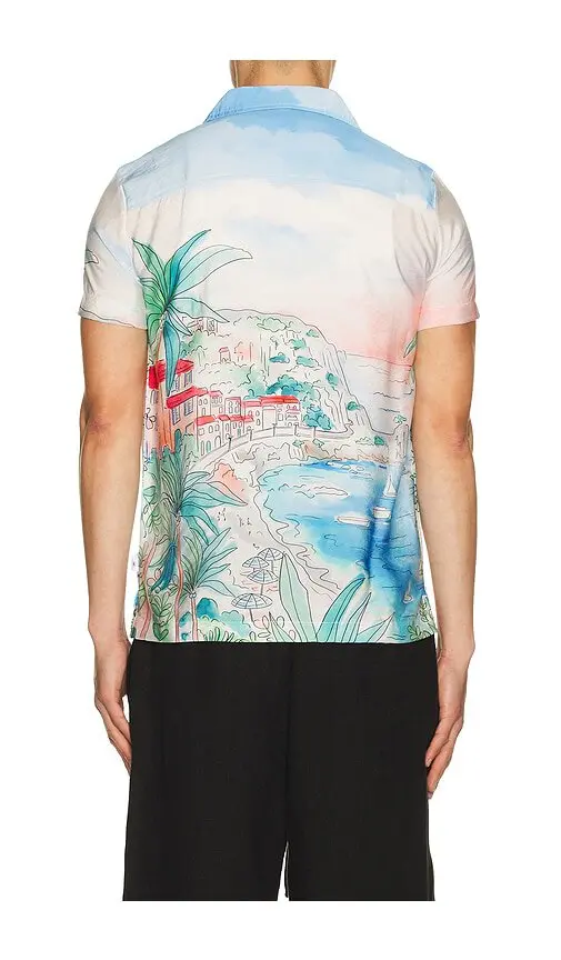 VINTAGE SUMMER Textured Camp Shirt In Multi