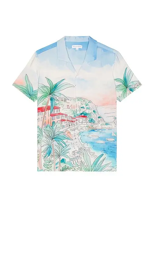 VINTAGE SUMMER Textured Camp Shirt In Multi