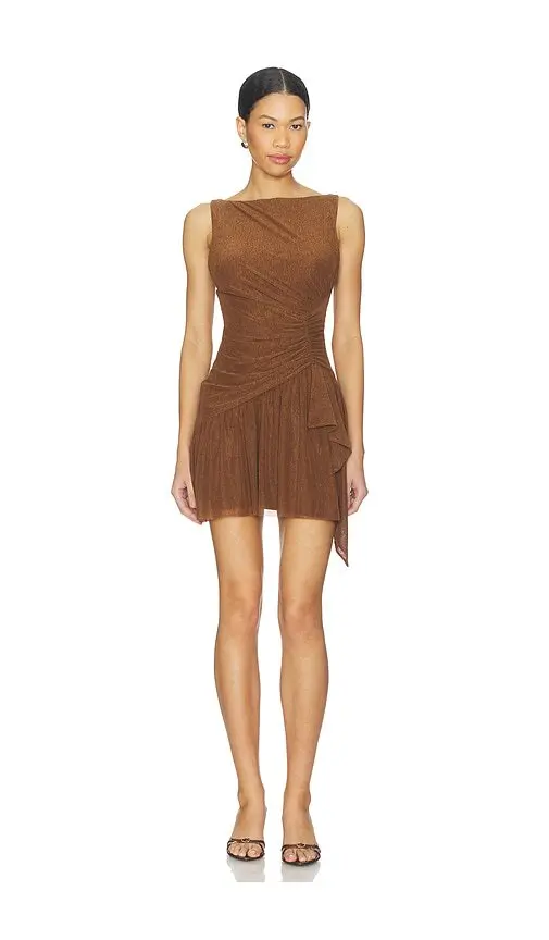 LOVERS AND FRIENDS Amari Mini Dress In Brown - Chocolate Brown
