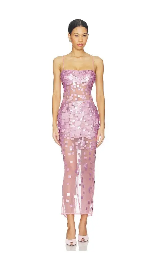 Retrofete Carmin Embellished Dress In Pink - Lavande