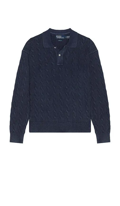 Polo Ralph Lauren Long Sleeve Cable Knit Polo Sweater