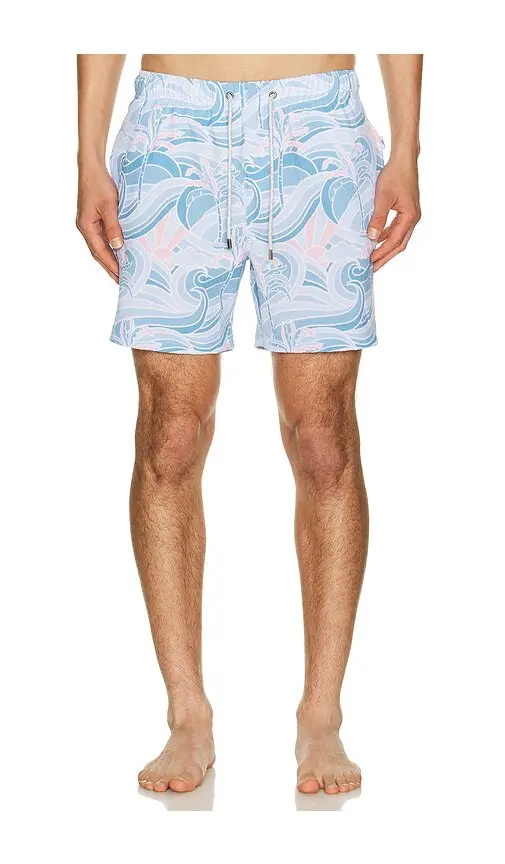 VINTAGE SUMMER Seersucker Stretch Volleys - Blue