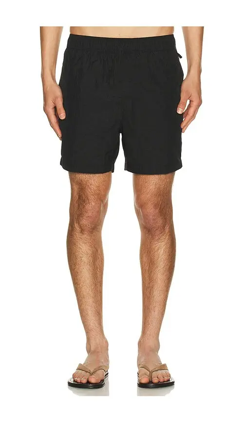 Onia Nylon Crinkle 5 Swim Trunk - Black