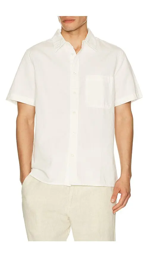 Citizens Of Humanity Short Sleeve Pocket Cairo Shirt In White - Soft White