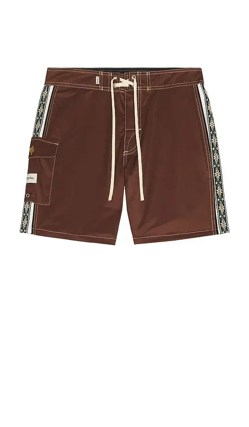 RHYTHM Panel Stripe Trunk In Brown