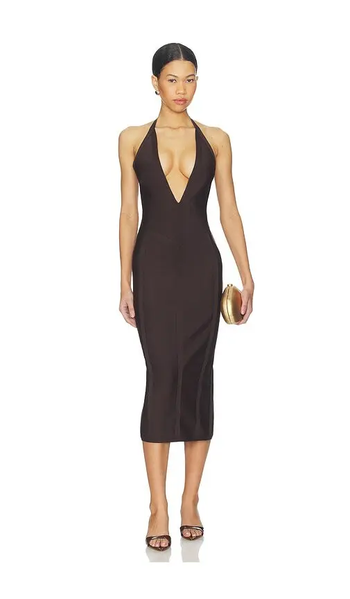 Superdown Kass Bandage Midi Dress - Brown