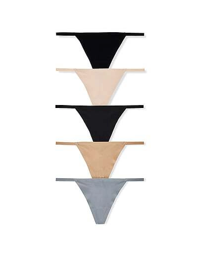 Pink No Show V-string 5-pack Panty - Print