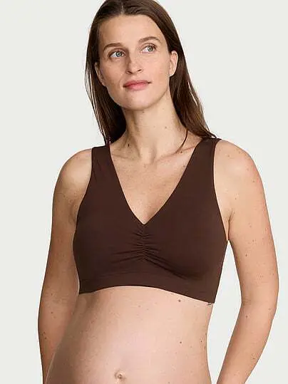 Victoria's Secret Bare Seamless Plunge Pumping Bra - Brown