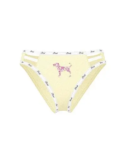 Pink Cotton Logo Strappy Cheeky - Beige