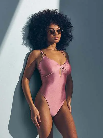 Victoria's Secret Swim Glam Rings Twist One-piece Swimsuit - Pink