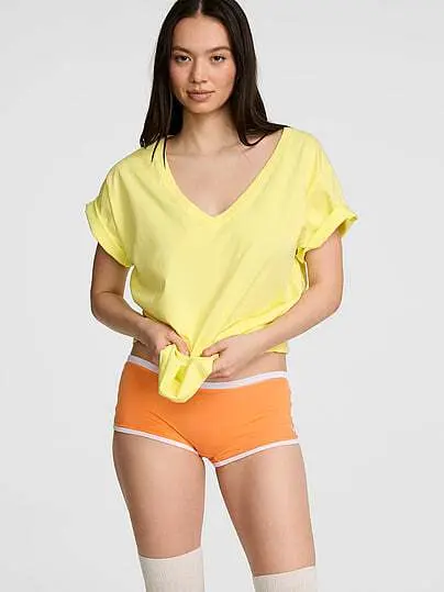 Pink Campus Cotton™ V-neck Tee - Yellow