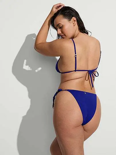 Victoria's Secret Diamanté Side-tie Bikini Bottom - Blue