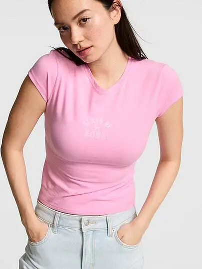 Pink Cotton Baby Tee - Pink