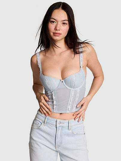 Pink Corset Top - Blue