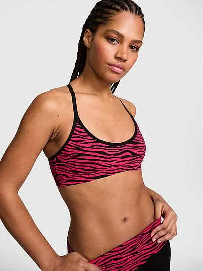Pink All-day Cotton™ Low-scoop Racerback Bra - Print