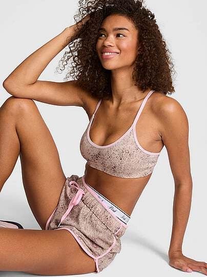 Pink All-day Cotton™ Low-scoop Racerback Bra - Print