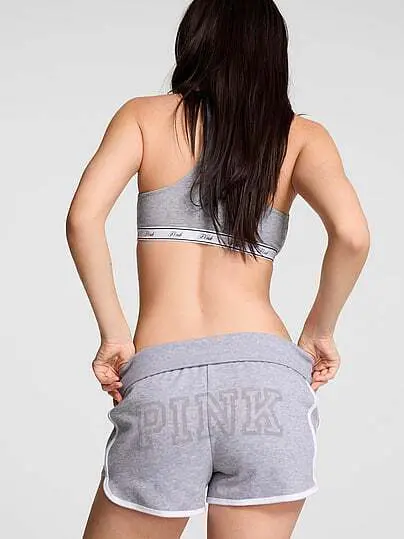 Pink Campus Fleece™ Foldover Shorts - Grey