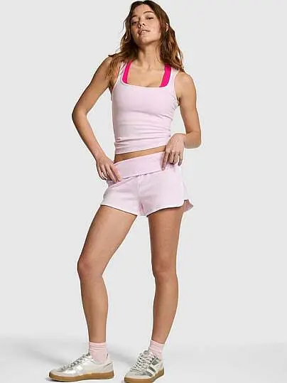 Pink Campus Fleece™ Foldover Shorts - Pink