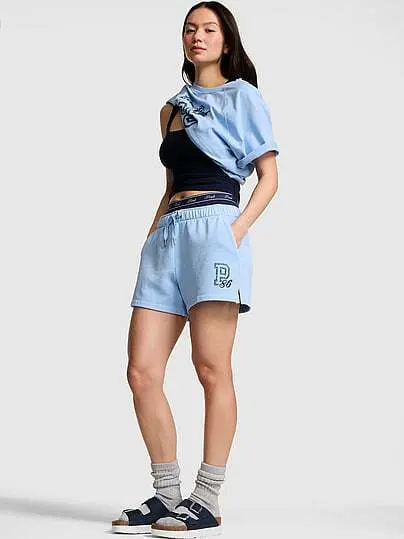 Pink Campus Fleece™ Roll-down Shorts - Blue
