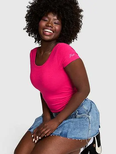 Pink All-day Cotton™ Open-back Tee - Pink
