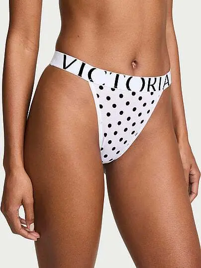 Victoria's Secret Cotton Exploded Logo 90s Brief Panty - Print