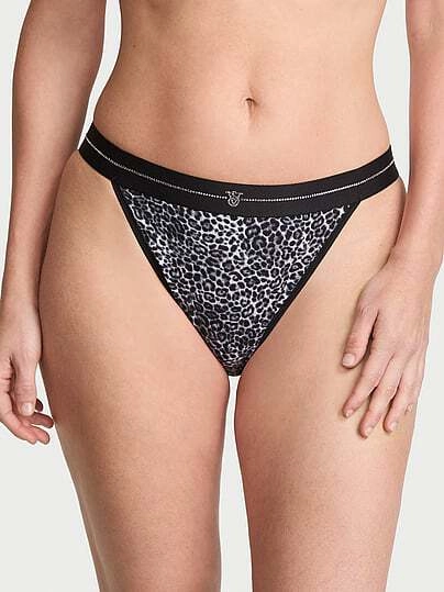 Victoria's Secret Cotton Shine Logo 90s Brief Panty - Print