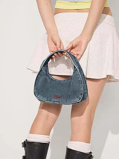 Pink Nylon Mini Hobo Bag - Print