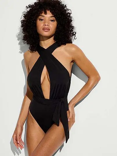 Victoria's Secret Swim Essential Multiway Cheeky One-piece Swimsuit - Black