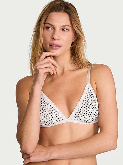 Victoria's Secret The Lacie Dot Geo Lace Unlined Triangle Bralette - Print