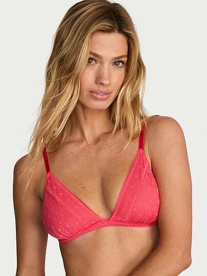 Victoria's Secret The Lacie Unlined Triangle Bralette - Red