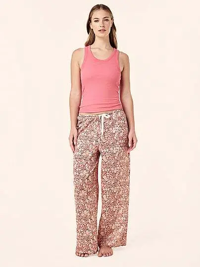Victoria's Secret Papinelle Carly Cotton Wide Leg Pants - Floral
