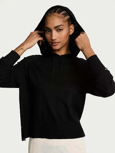 Victoria's Secret Luxe Knit Hoodie - Black