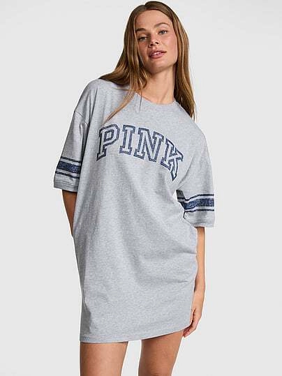 Pink Campus Cotton™ T-shirt Dress - Grey