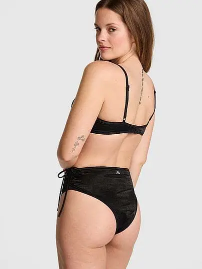 Pink High-waisted Itsy Bikini Bottom - Black