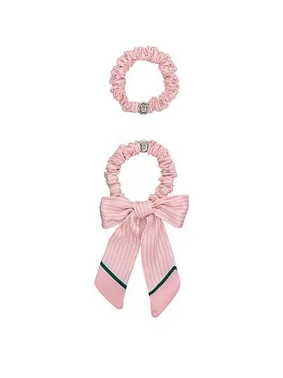 Victoria's Secret 2-pack Heritage Stripe Bow Scrunchie Set - Print