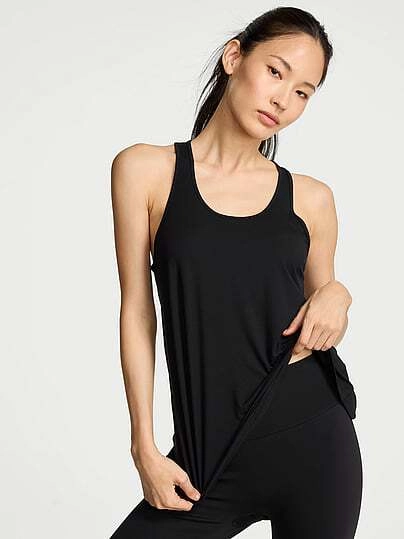 Victoria's Secret Vsx Drapey Knit Tank Top - Black
