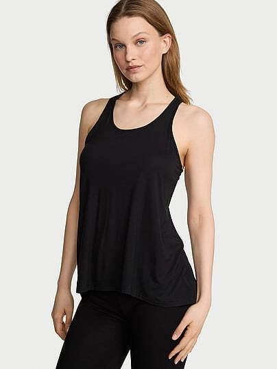 Victoria's Secret Vsx Drapey Knit Tank Top - Black