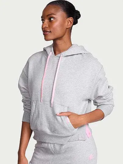 Victoria's Secret Angel Essentials Popover Fleece Slit Hoodie - Grey