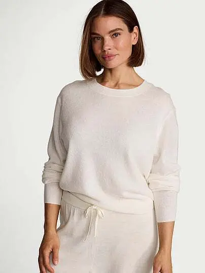 Victoria's Secret Luxe Knit Crewneck - White,ivory