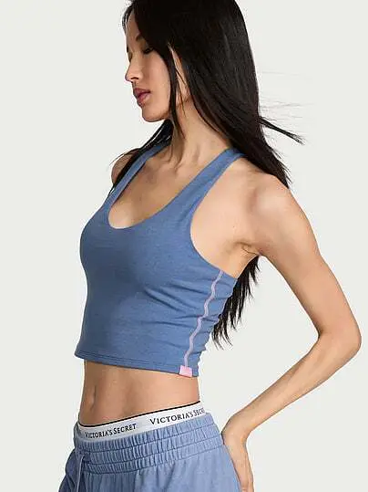 Victoria's Secret Angel Essentials Cotton Racerback Tank Top - Blue