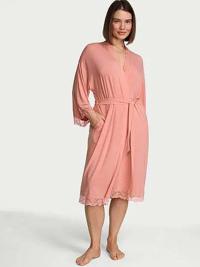 Victoria's Secret Sosoft™ Modal Lace-trim Robe - Pink
