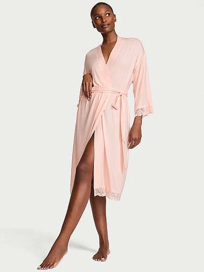 Victoria's Secret Sosoft™ Modal Lace-trim Robe - Pink
