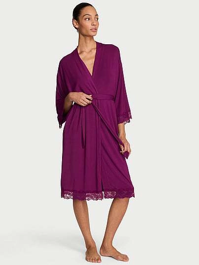 Victoria's Secret Sosoft™ Modal Lace-trim Robe - Purple
