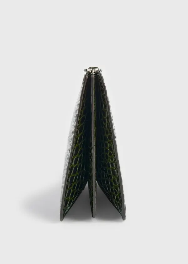 TOTEME Threefold Croco-embossed Clutch
