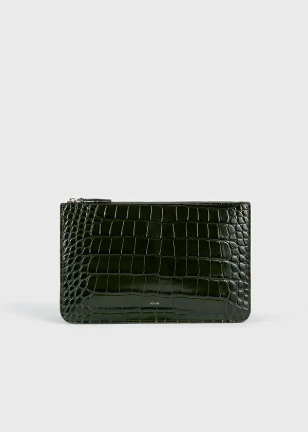 TOTEME Threefold Croco-embossed Clutch