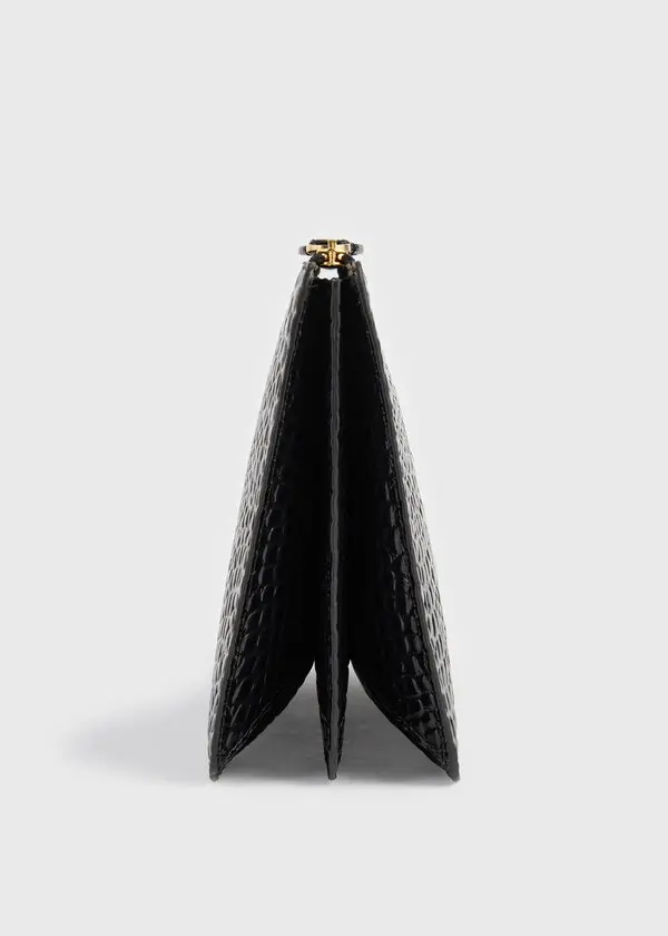 TOTEME Threefold Croco-embossed Clutch - Black