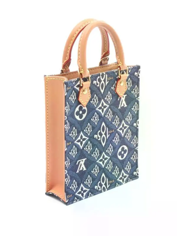 LOUIS VUITTON 2020 Monogram Jacquard Since 1854 Petite Sac Plat Satchel - Blue